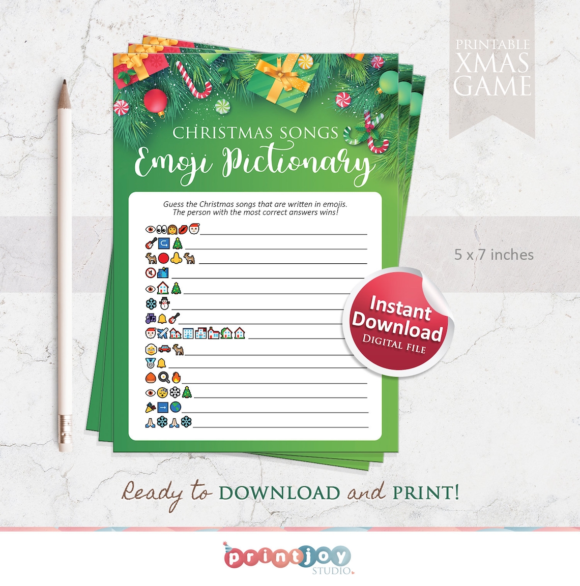 Christmas Emoji Game Christmas Songs Game Printable - Etsy