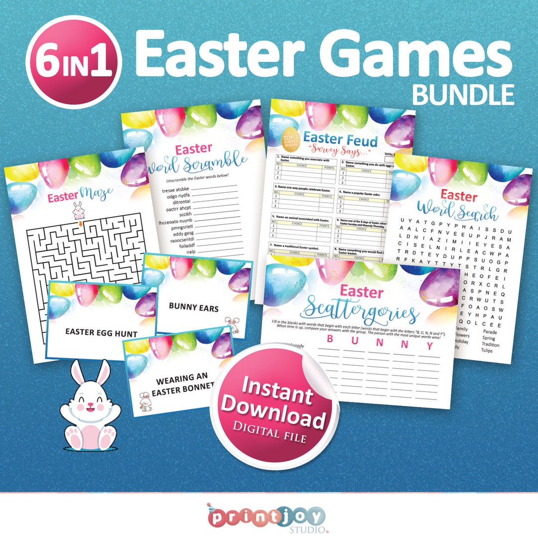 Easter Games Bundle, Easter Printables, Family Games, Easter Print ...
