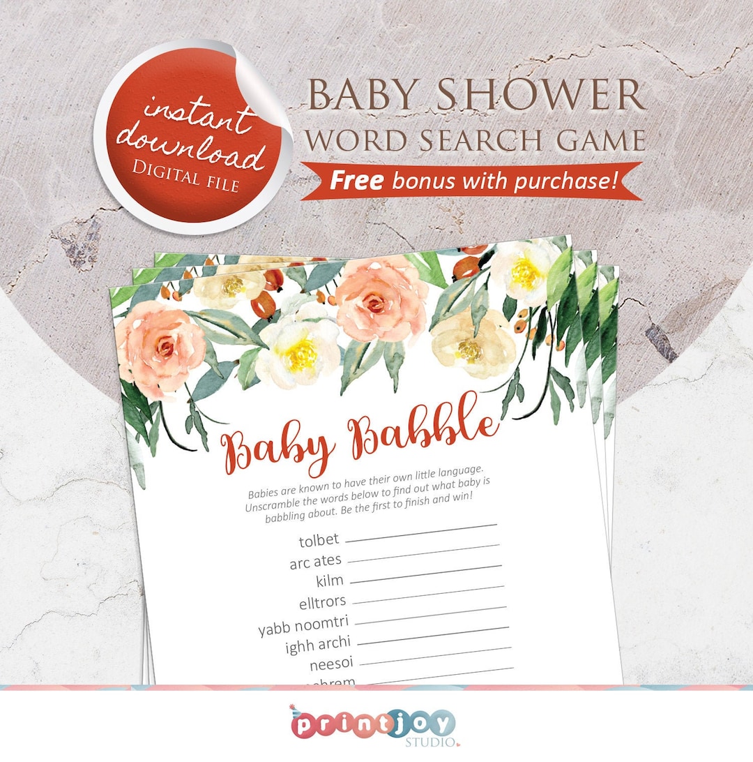 Baby Shower Games | Baby Word Scramble | Baby Babble Game | Instant ...