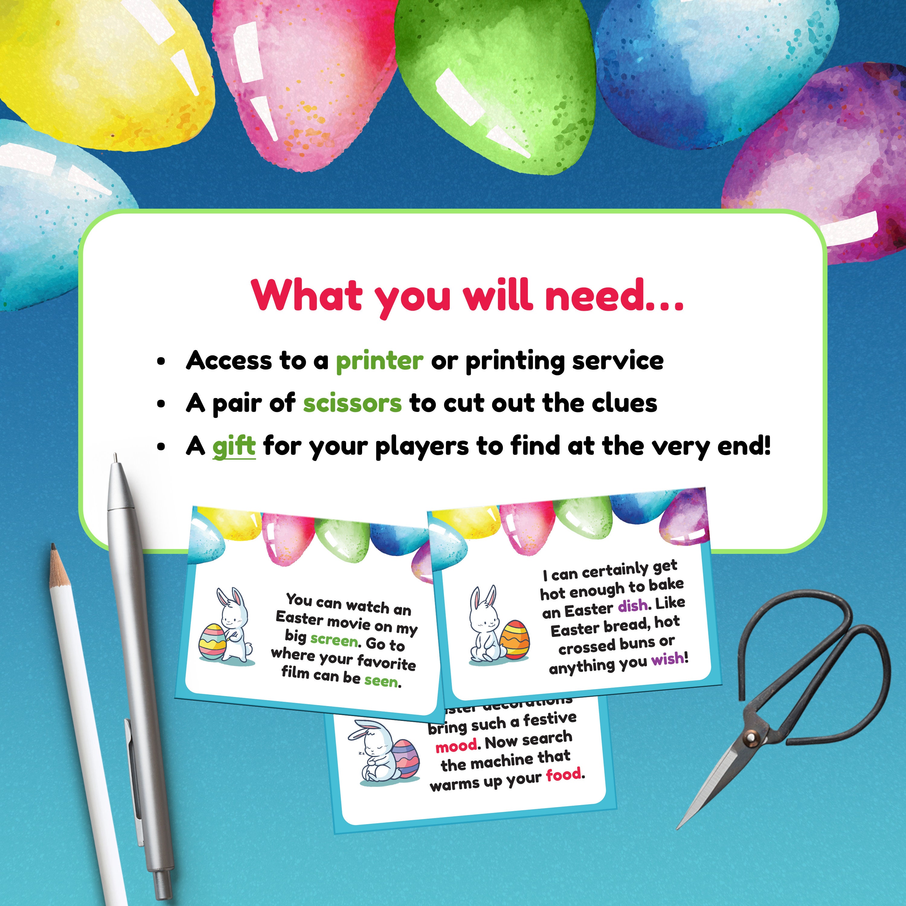 Indoor Easter Scavenger Hunt, Easter Riddles, Easter Games, Easter ...