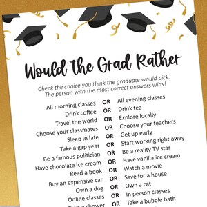 How Well Do You Know the Graduate, Graduation Game, Would You Rather ...