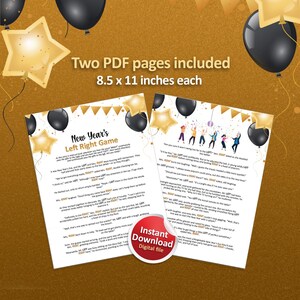 New Years Pass the Gift Game, Left Right Game, New Years Eve Party ...