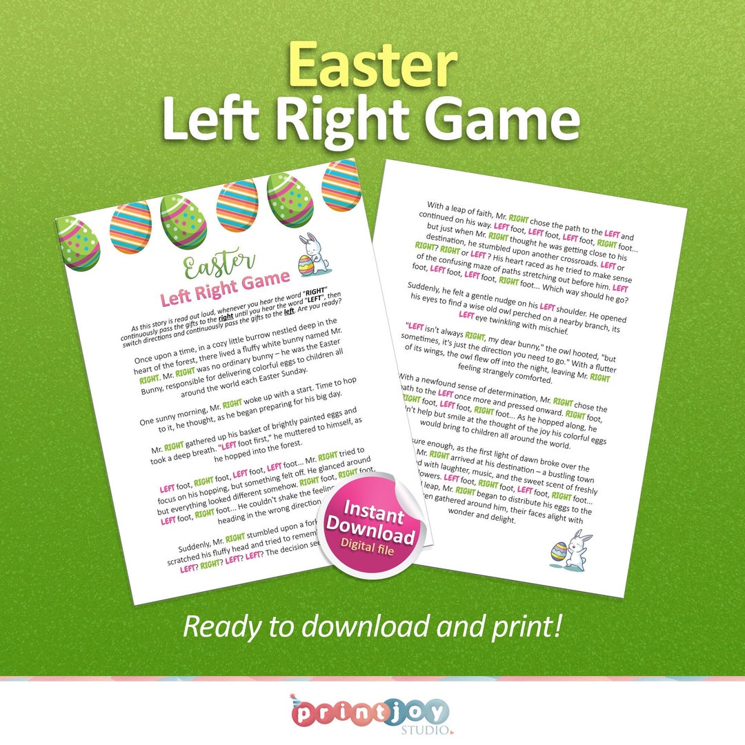 Left Right Game, Left Right Poem, Right Left Game, Easter Family Games ...