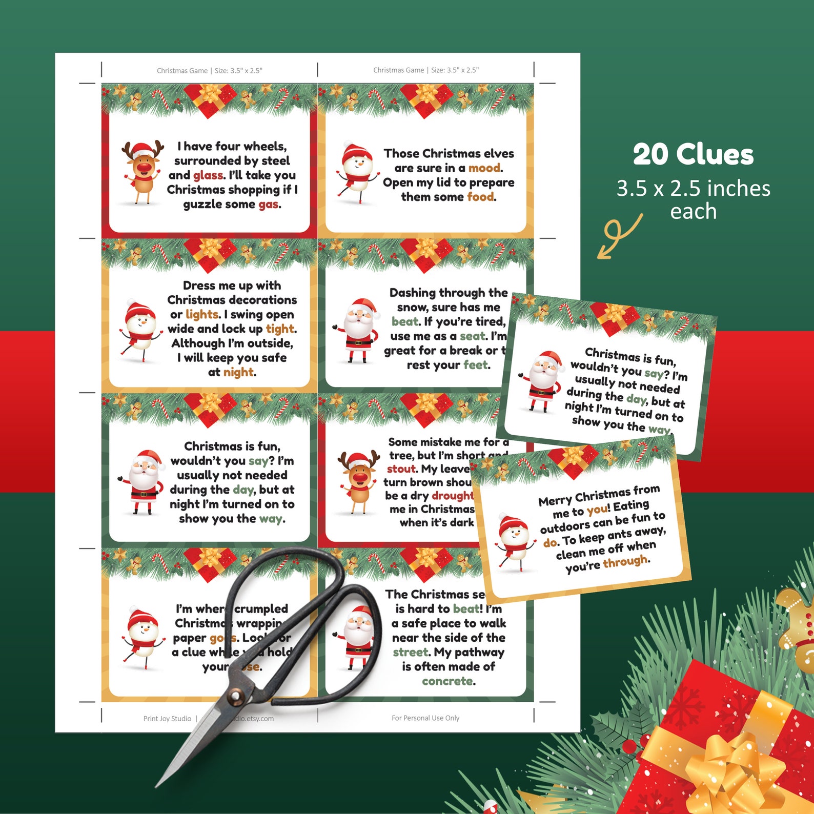 Outdoor Christmas Scavenger Hunt, Scavenger Hunt for Kids, Printable ...