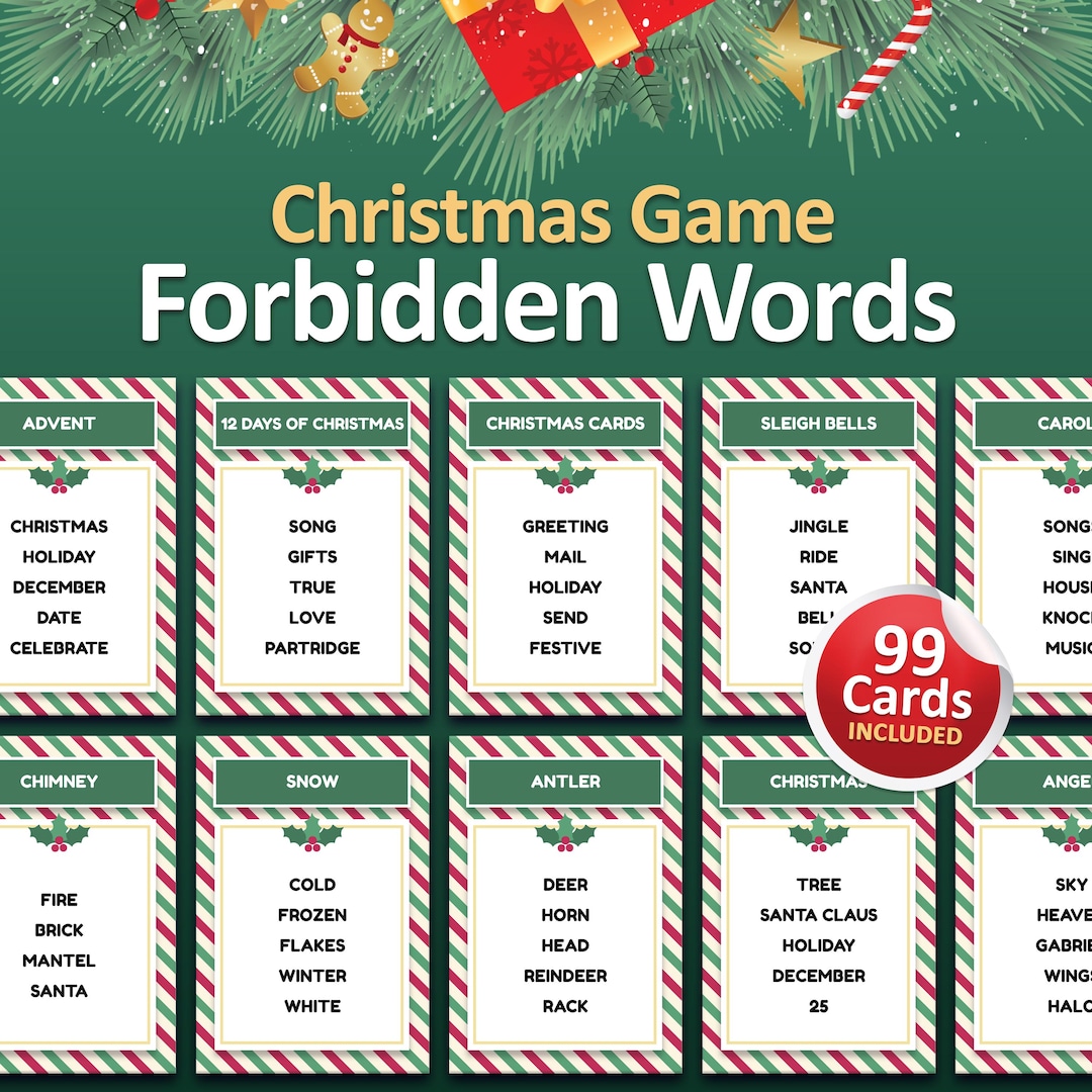Christmas Forbidden Words, Fun Christmas Games Printable, Christmas ...