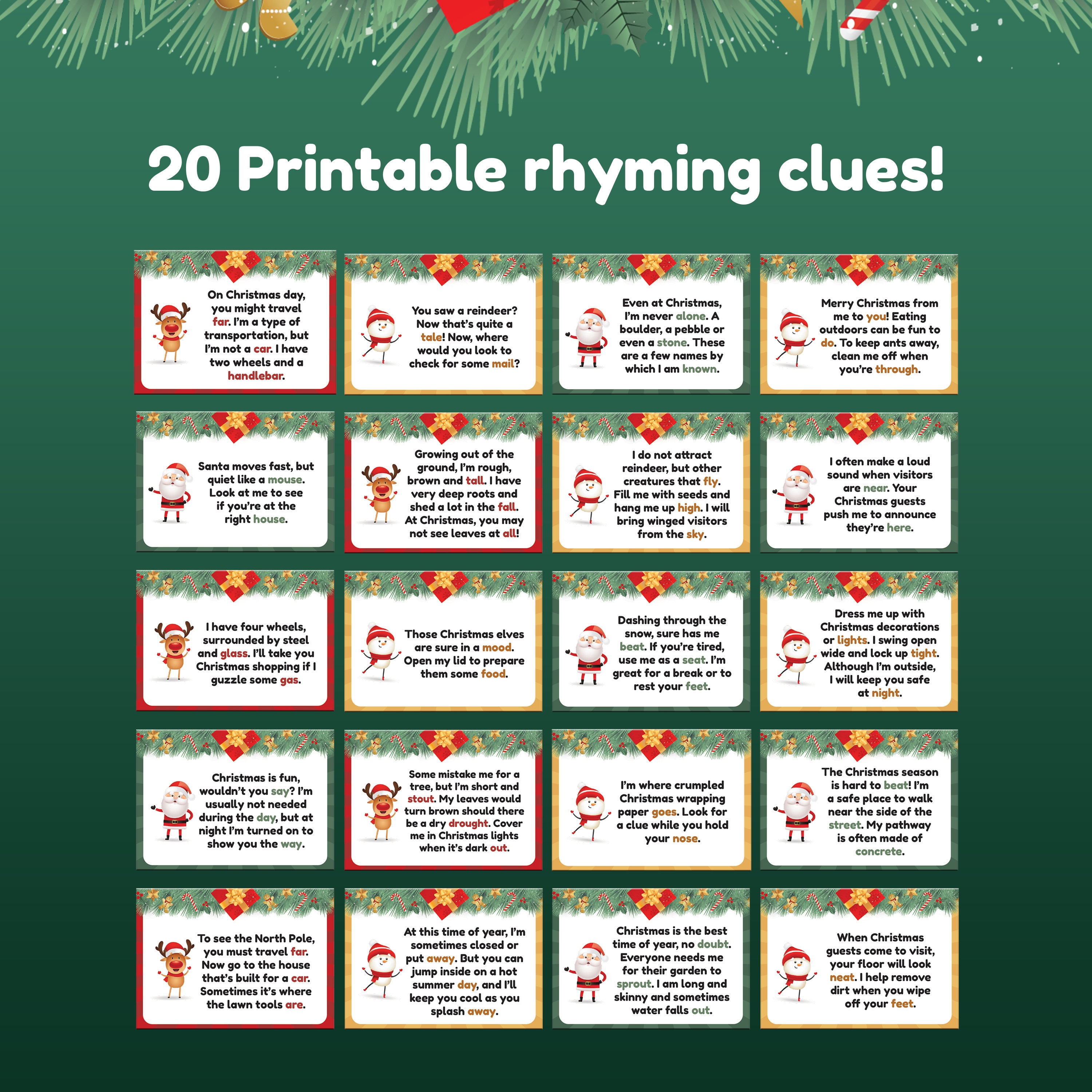 Outdoor Christmas Scavenger Hunt, Scavenger Hunt for Kids, Printable ...