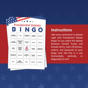 2024 Presidential Debate Bingo Game, Trump Vs. Harris, Printable Games ...