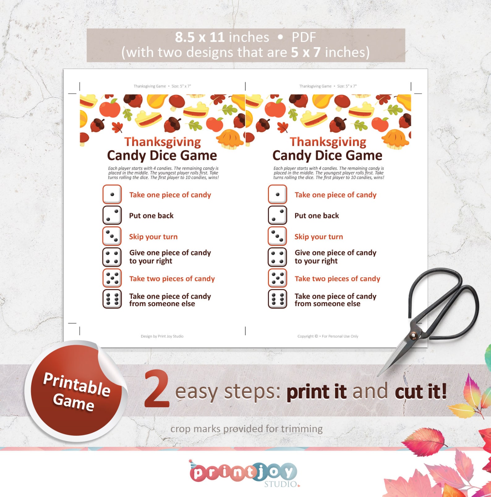 Thanksgiving Games Thanksgiving Candy Dice Game Thanksgiving | Etsy