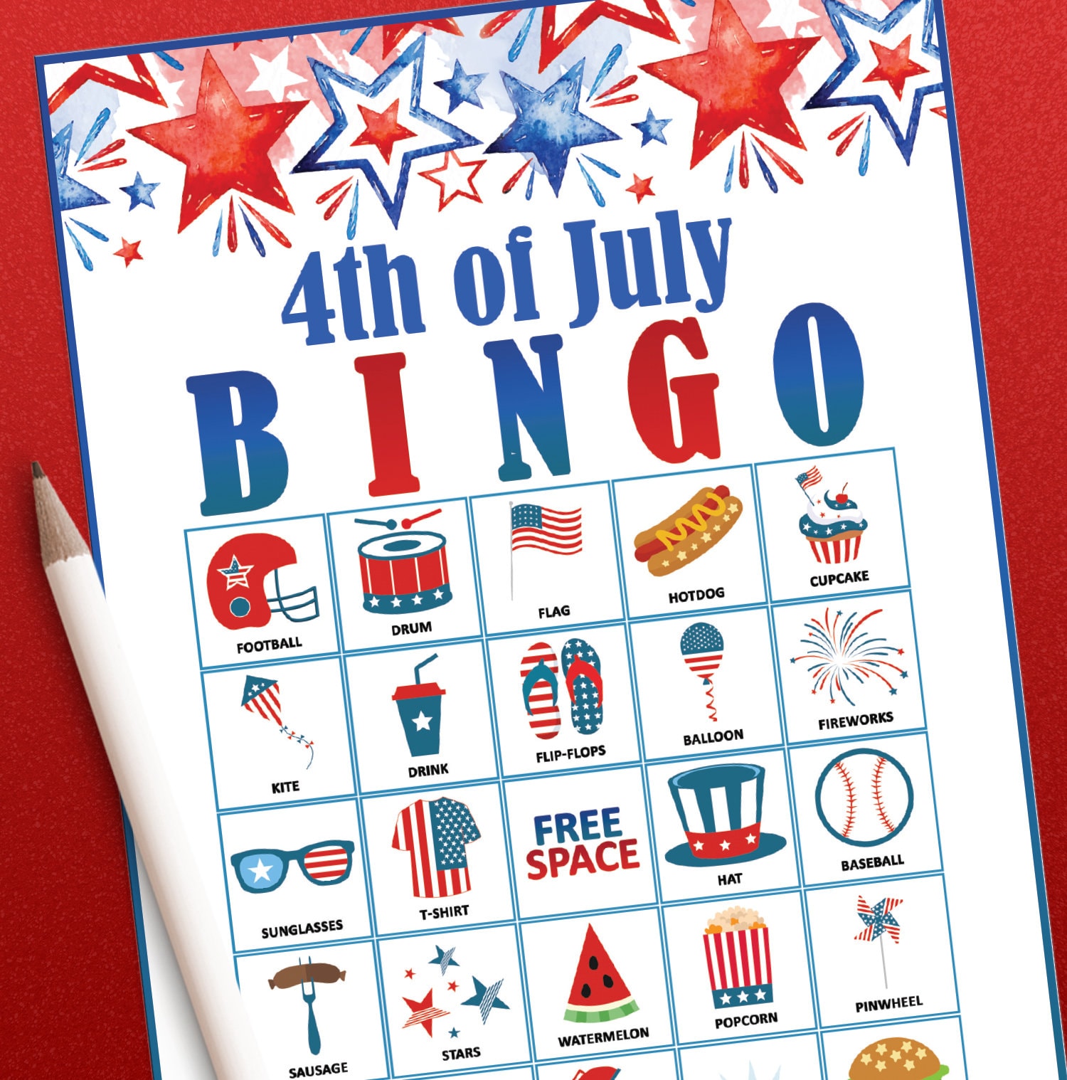 4th of July Bingo 4th of July Printable Family Games Fourth | Etsy