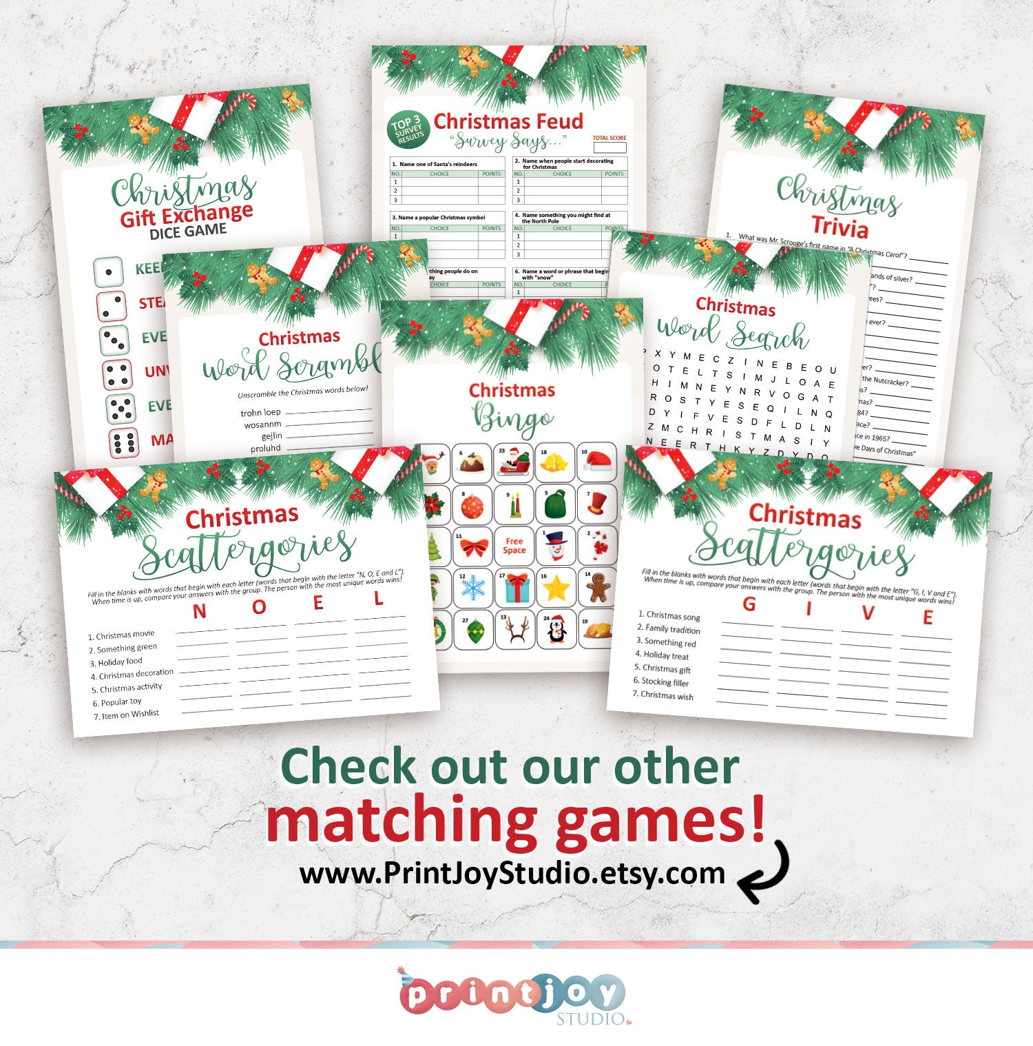 Christmas Games Bundle, Christmas Printables, Christmas Games Printable ...