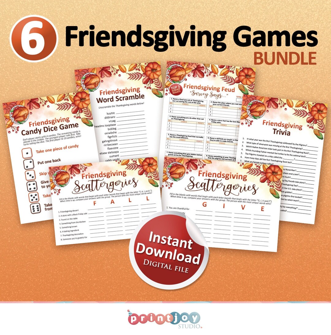 Friends Thanksgiving Games, Friendsgiving Games, Thanksgiving Friends ...