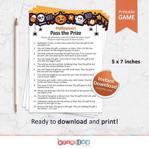 Printable Halloween Pass the Gift Game, Party Games for Adults, Left ...