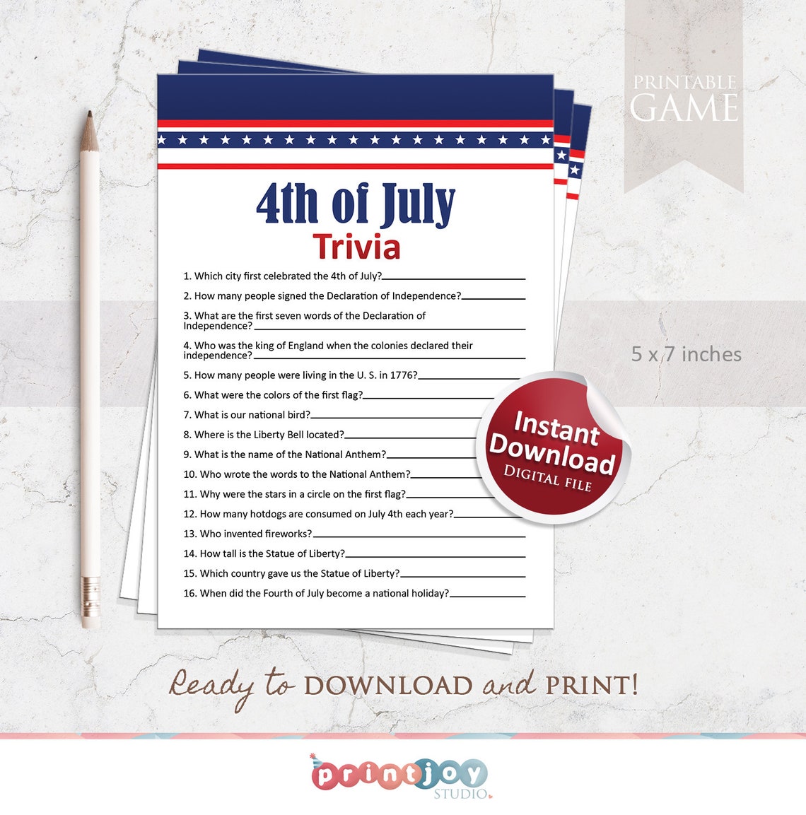 4th of July printables games bundle fourth of July party | Etsy