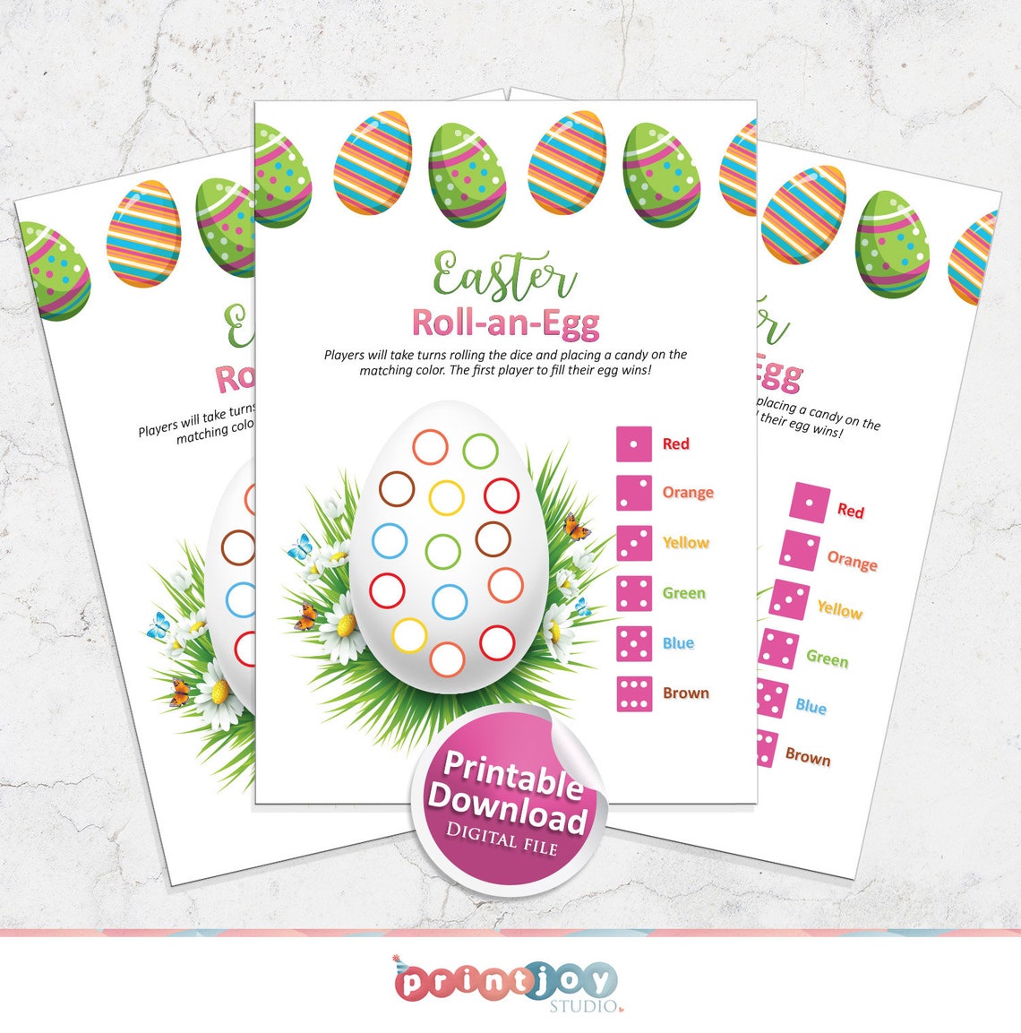 Printable Easter Games for Kids, Dice Game for Kids, Easter for Kids ...