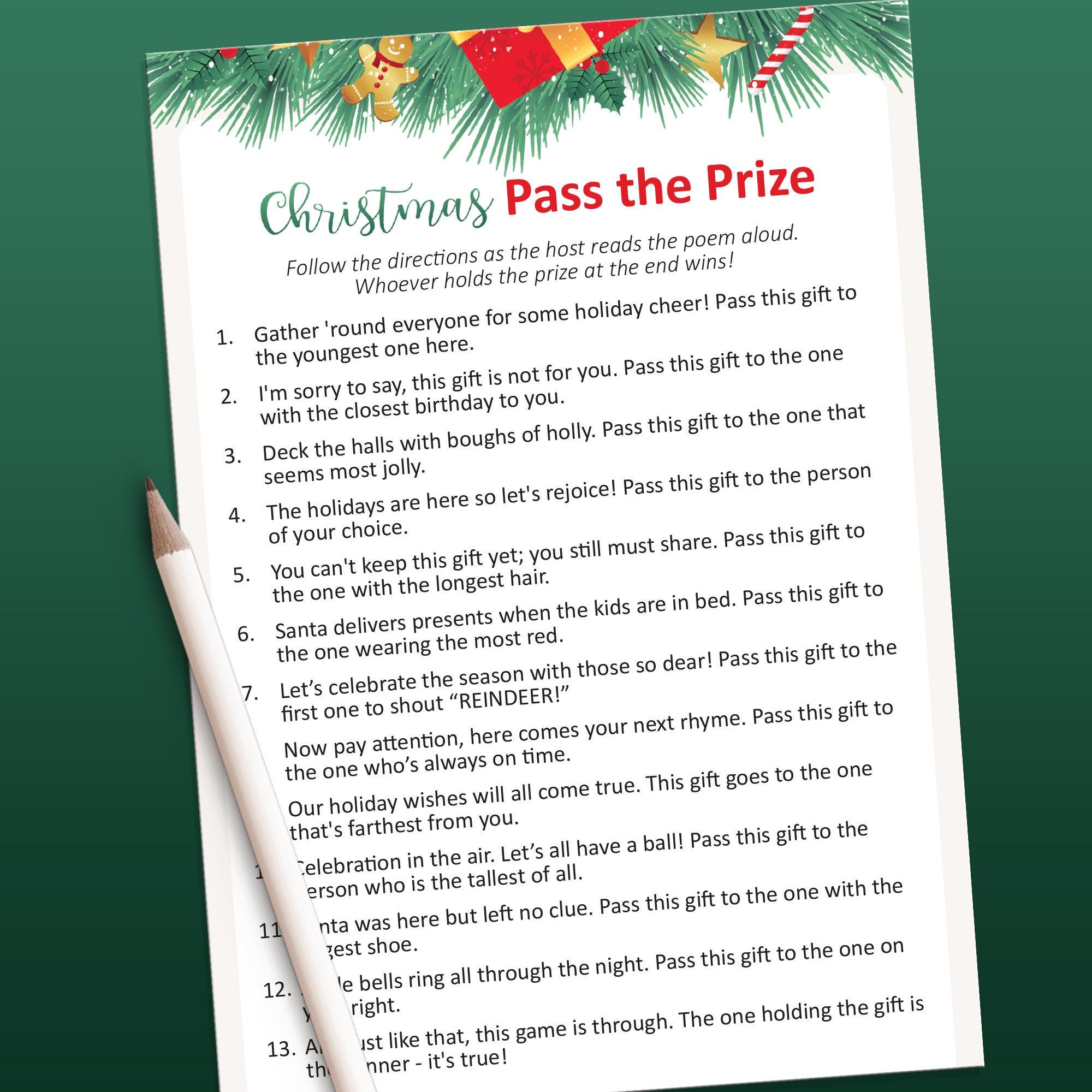 Christmas Pass the Present Game, Christmas Game, Christmas Party Game ...