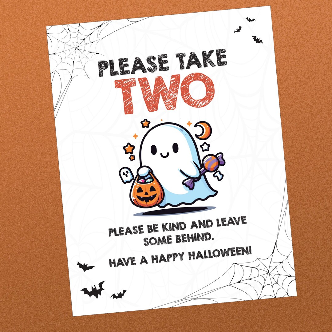 Please Take One Halloween Sign, Printable Halloween, Halloween Candy ...