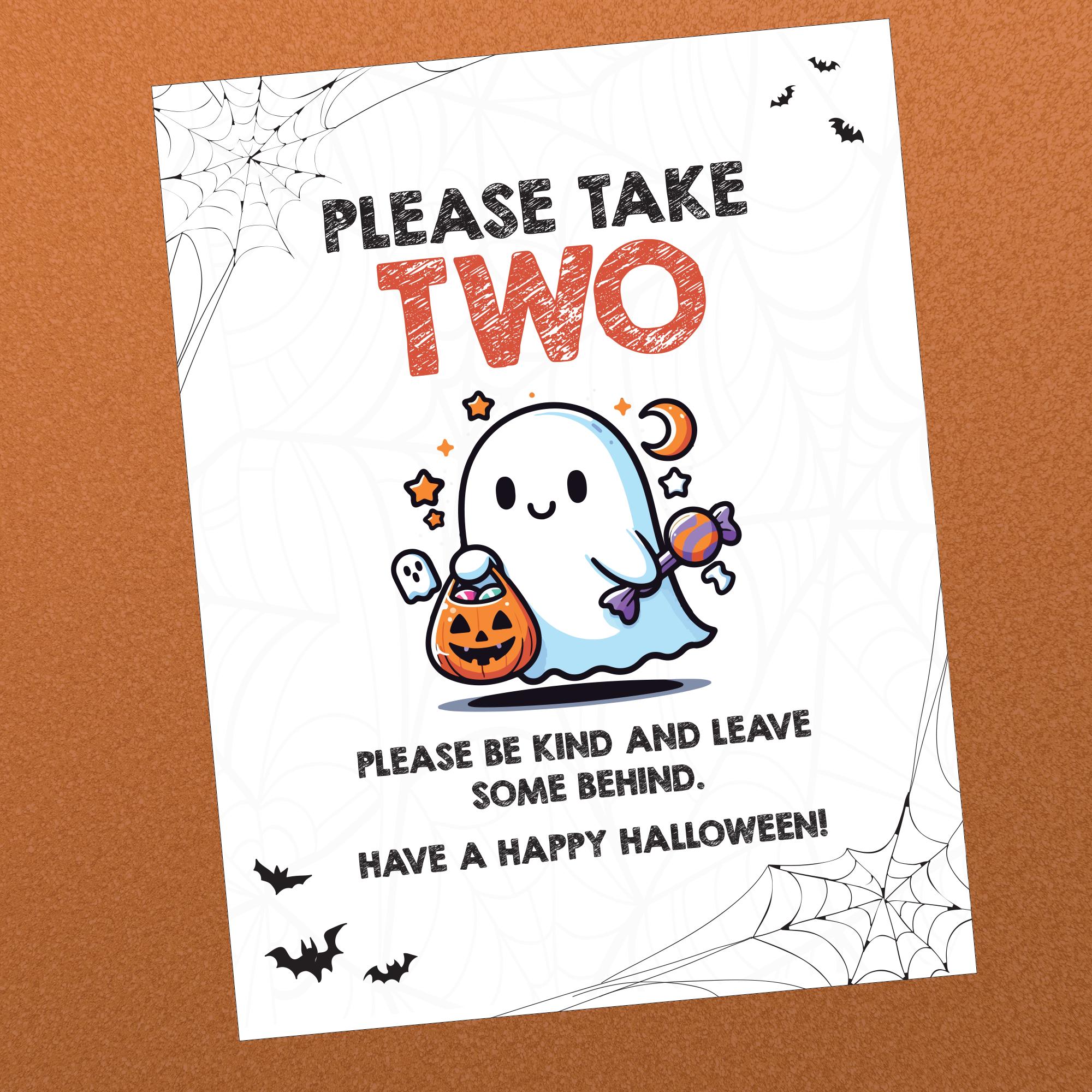 Please Take One Halloween Sign, Printable Halloween, Halloween Candy ...