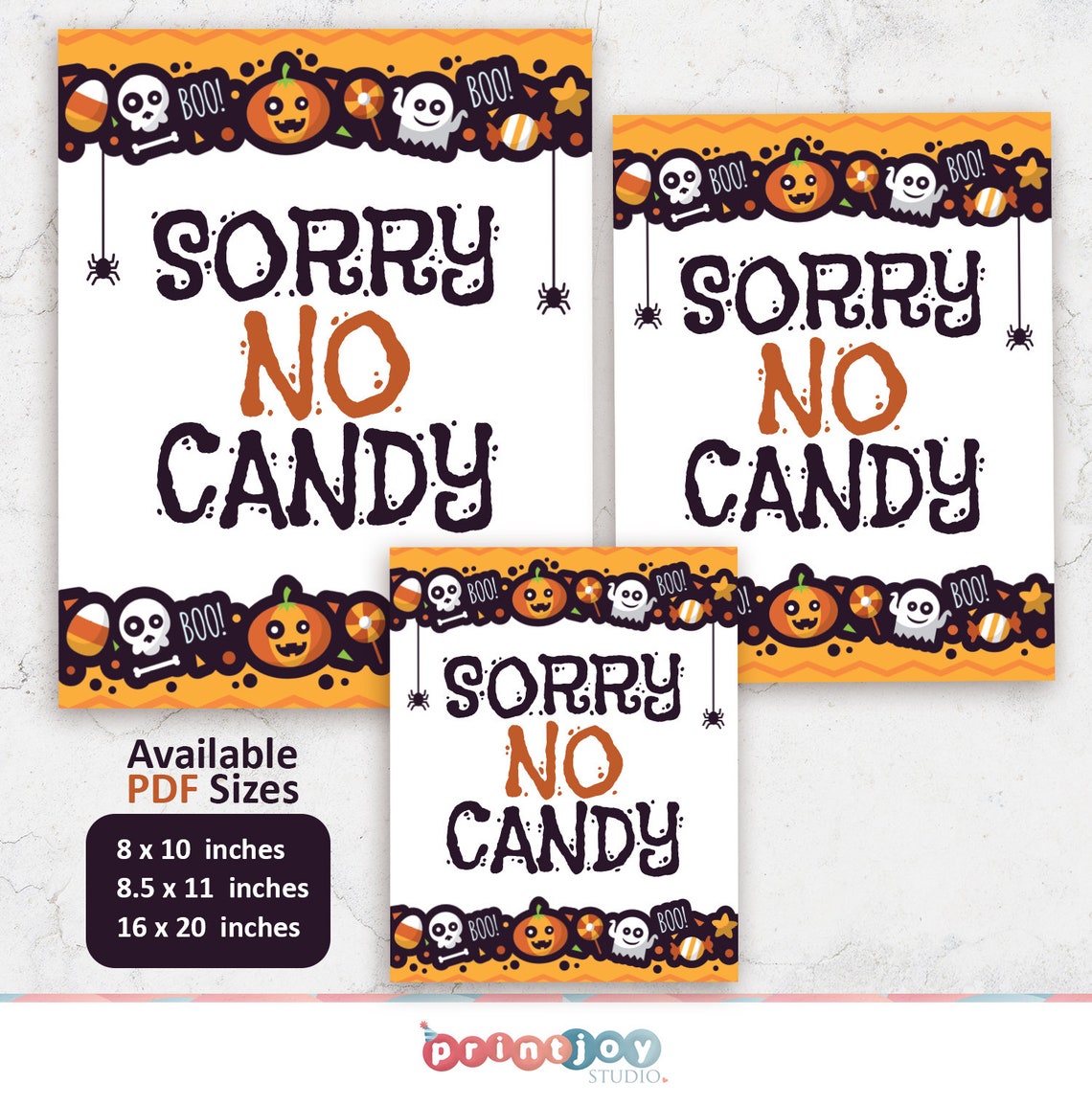 Sorry No Candy Sign Printable Halloween Sign Halloween Door - Etsy