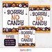 Sorry No Candy Sign, Printable Halloween Sign, Halloween Door Sign ...