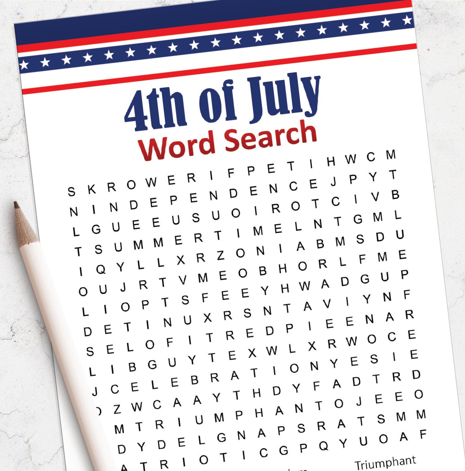 4th of July Printable Game, Fourth of July Word Search Game ...