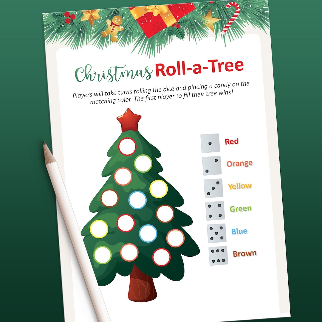 Christmas Dice Game Printable, Roll a Tree, Christmas Dice Games ...