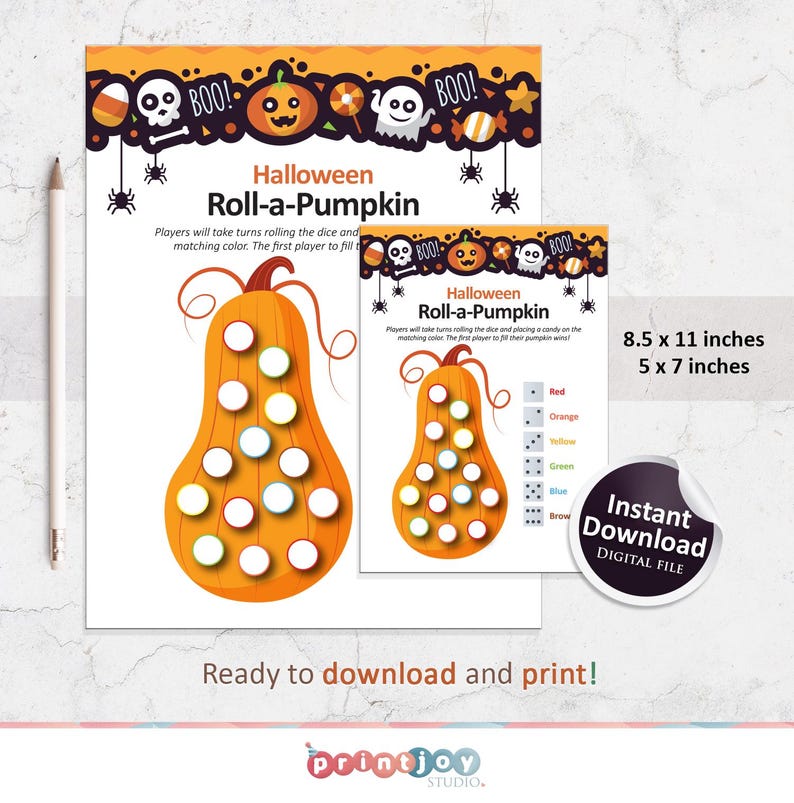 Printable Halloween Candy Dice Game, Halloween Games, Trick or Treat ...