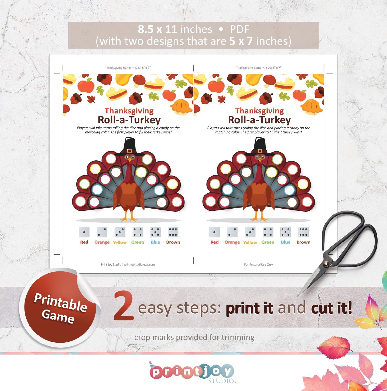 Thanksgiving Candy Dice Game, Thanksgiving Printable Game, Family ...