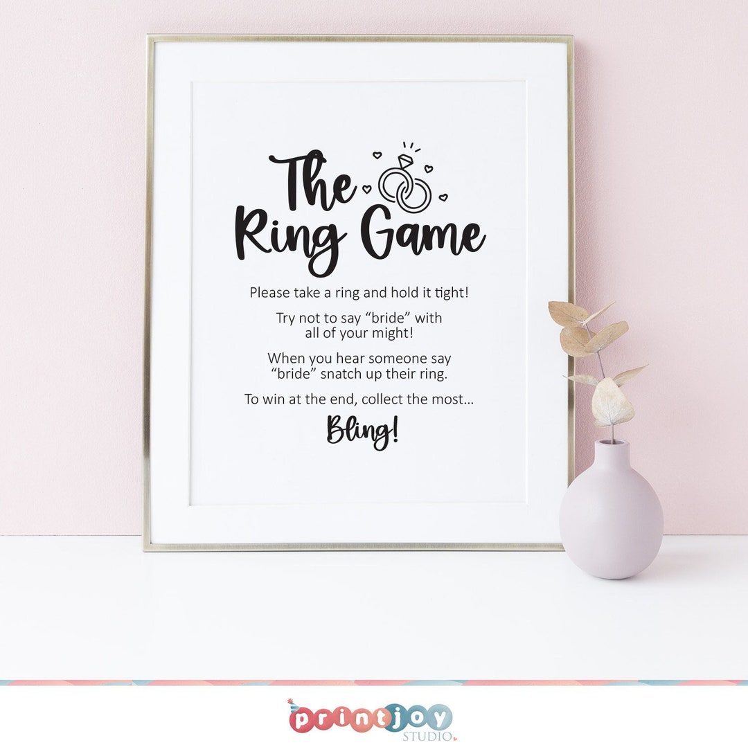 Ring Shower Game, Printable Bridal Shower Games, Ring Game, Bridal ...