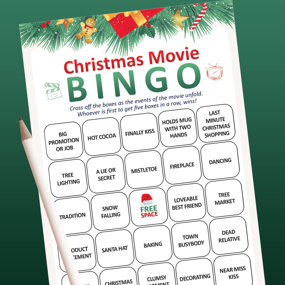 Christmas Movie Bingo, Christmas Bingo, Hallmark Bingo, PDF Christmas ...