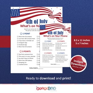 Whats on Your Phone Game, 4th of July Games, Whats in Your Phone ...