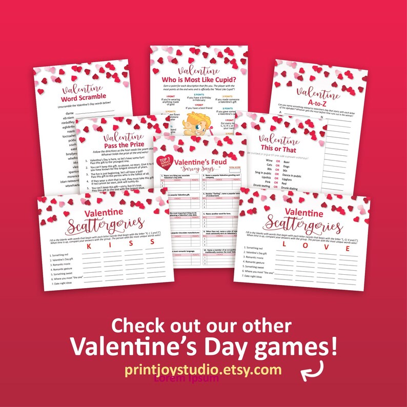 Jeu de boissons pour la Saint-Valentin – Jeu de société à imprimer pour ...