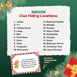Indoor Christmas Scavenger Hunt for Kids, Christmas as Treasure Hunt ...