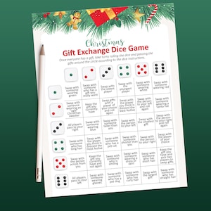 Christmas Dice Game, Christmas Gift Exchange Dice Game, Christmas Party ...
