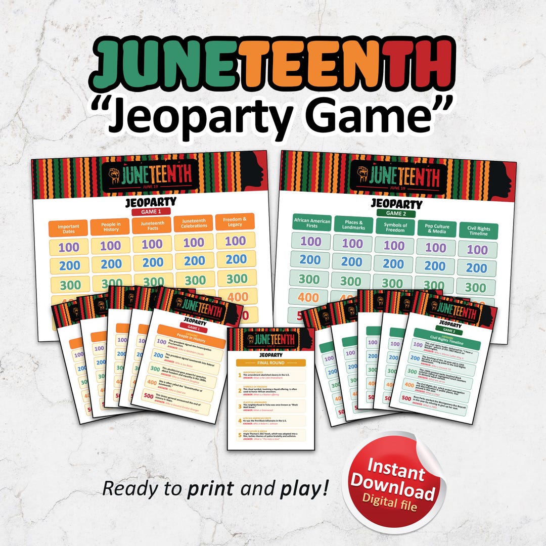Juneteenth Games, Trivia Questions, Black Holiday Trivia, Black History ...