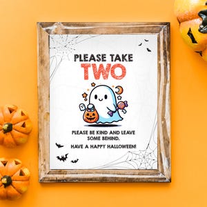 Please Take One Halloween Sign, Printable Halloween, Halloween Candy ...