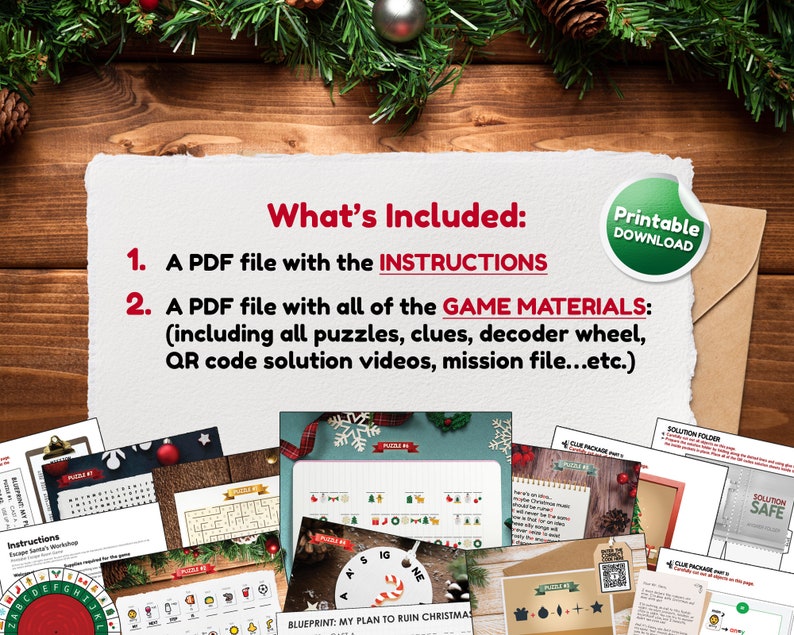 Christmas Escape Room Escape Room Kit Escape Room Printable - Etsy