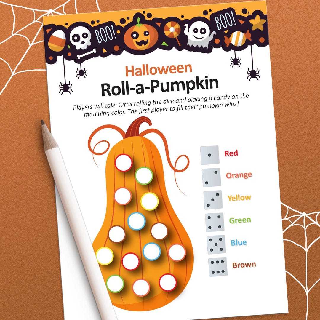 Printable Halloween Candy Dice Game, Halloween Games, Trick or Treat ...