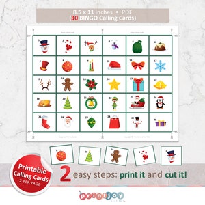 Printable Christmas Bingo, Holiday Bingo Game for Christmas Party ...