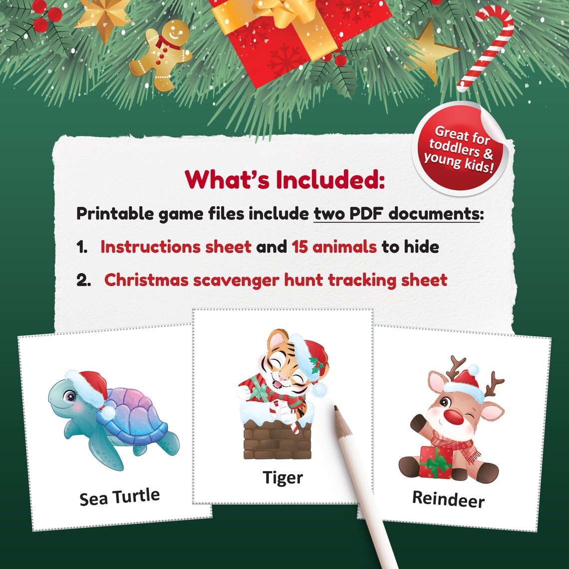 Printable Christmas Scavenger Hunt for Kids Toddler - Etsy