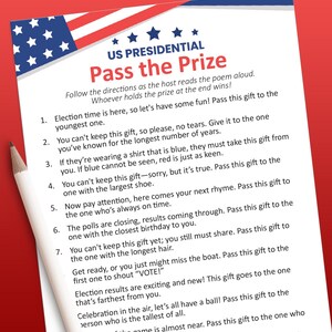 2024 Election Pass the Gift Game, Party Games, Donald Trump Vs Kamala ...