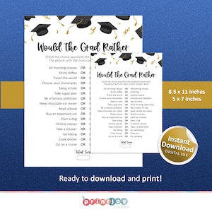 How Well Do You Know the Graduate, Graduation Game, Would You Rather ...