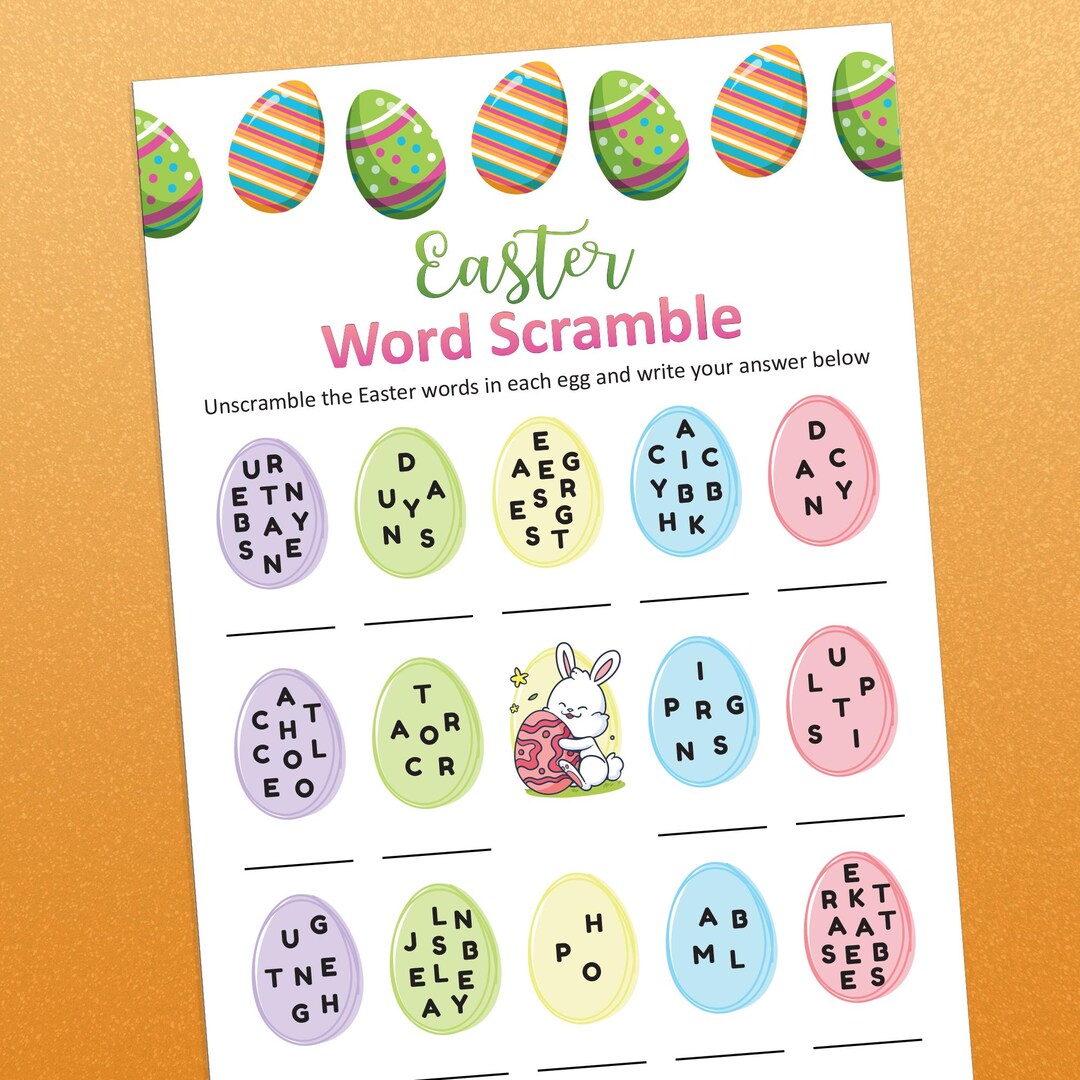 Easter Word Scramble Game, Easter Games Printable, Easter Party Games ...