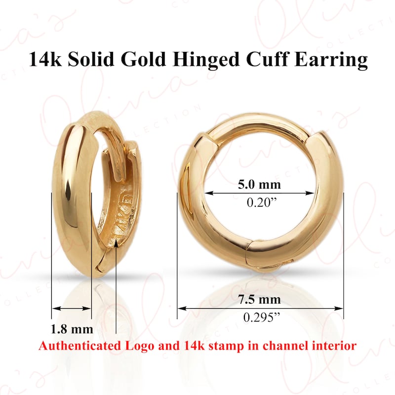 Gold Cuff Hoops Earrings - Etsy