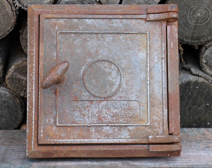 New Cast Iron Wood Fired Oven Door, Antique Metal Door, Soviet Furnace ...