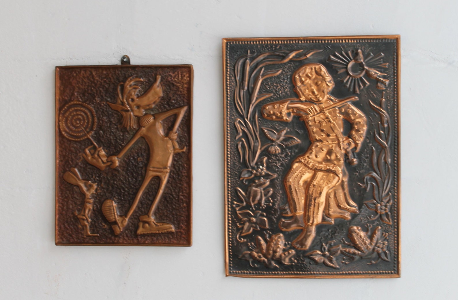 Vintage Brass Picture Metal Wall Decor Brass Picture for 7th | Etsy