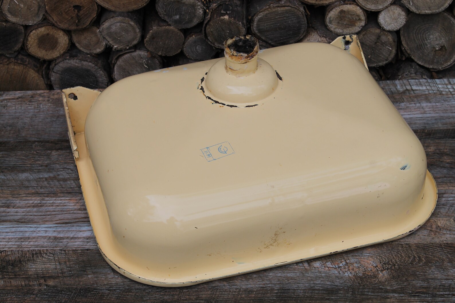 Enamel sink Vintage kitchen sink color pale yellow bathroom | Etsy