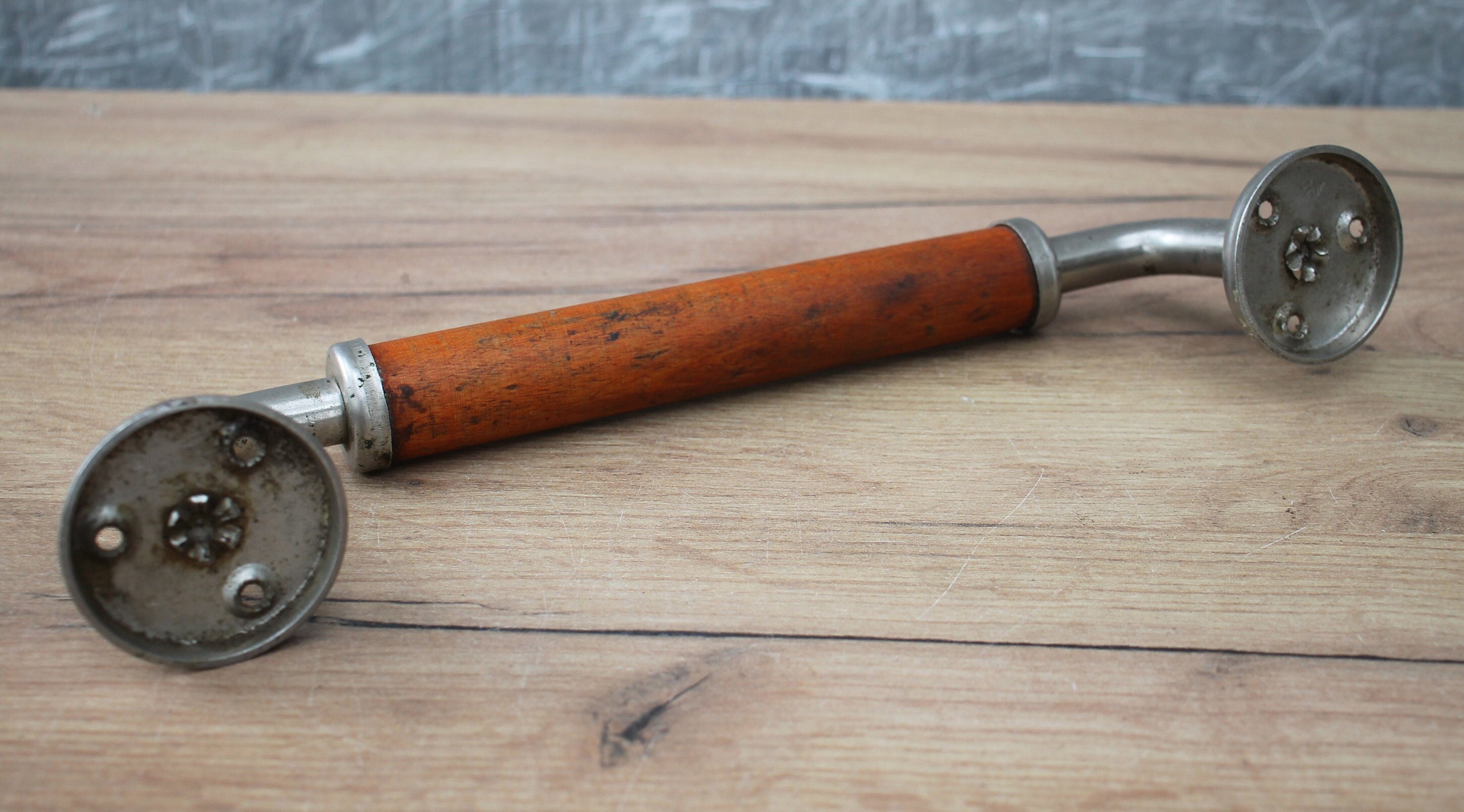 Vintage Wooden Barn Door Handle, Rustic Metal Garage Door Knob, USSR ...