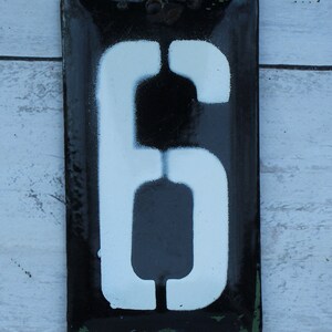 Vintage House Numbers 6, Black House Number Plaque, House Number Sign ...