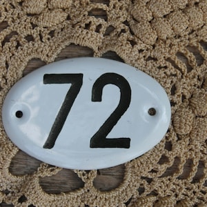 House Numbers 72, Vintage House Number Plaque 72, Soviet Address Plaque ...