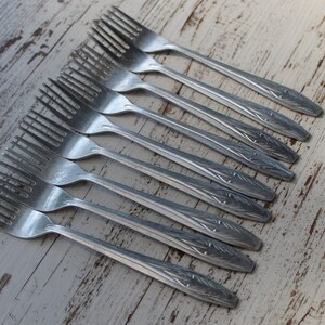 Metal Cutlery Set 9 Russian Forks for Kitchen Decor, Old Aluminum ...
